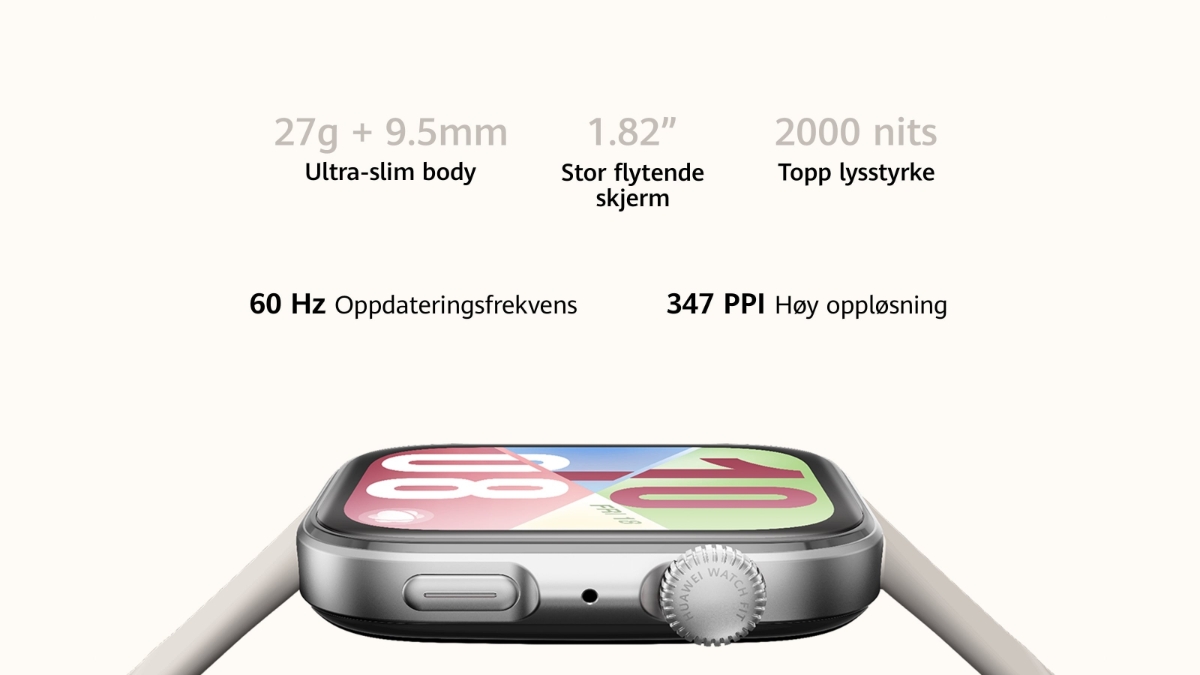 HUAWEI WATCH FIT 4 smartklokke, sølv/svart - Power.no