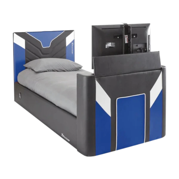 X Rocker Cerberus Ottoman TV Lift Gaming-Seng, blå - Power.dk