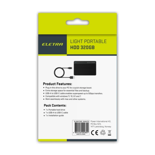 Eletra Light 320 GB ekstern harddisk - POWER.dk