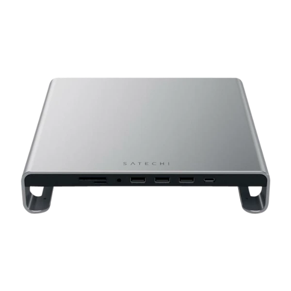 Satechi monitor Stand W/USBC docking Space gray - Power.fi