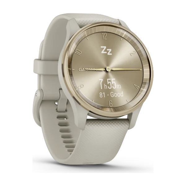 Garmin Vivomove Trend Hybrid smartklokke French grey Light, gold - Power.no