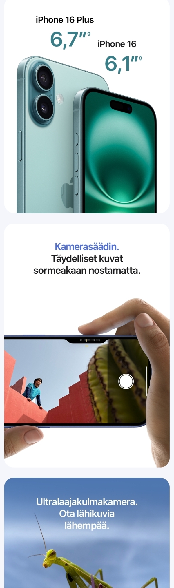 Apple iPhone 16 128 Gt, musta - Power.fi