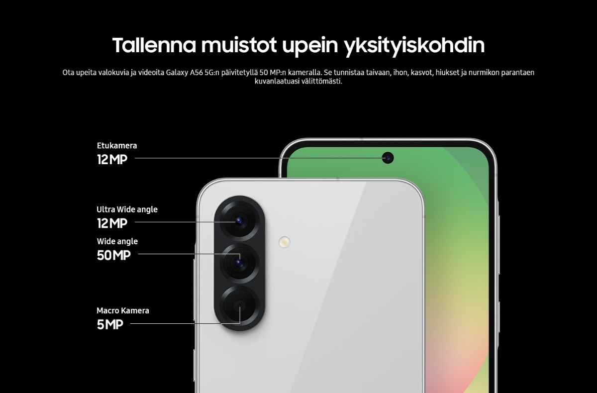 Samsung Galaxy A56 5G 256 Gt, Awesome Olive - Power.fi