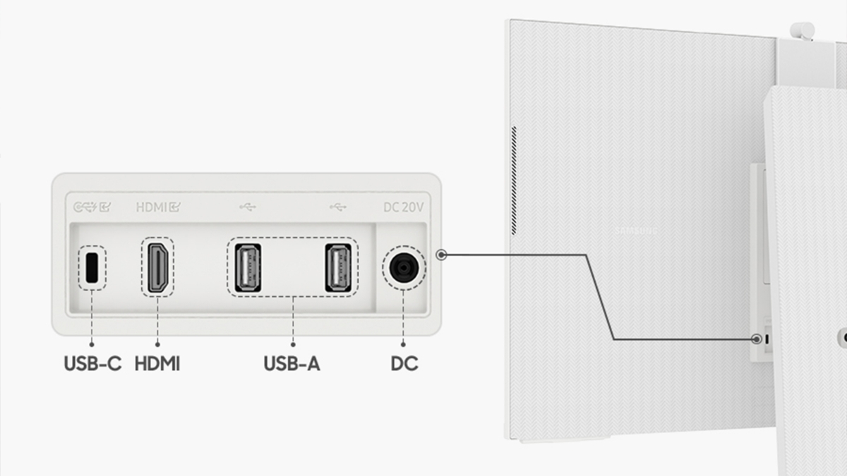 Samsung Smart Monitor M8 S32DM801 32" 4K UHD skærm, hvid - POWER.dk