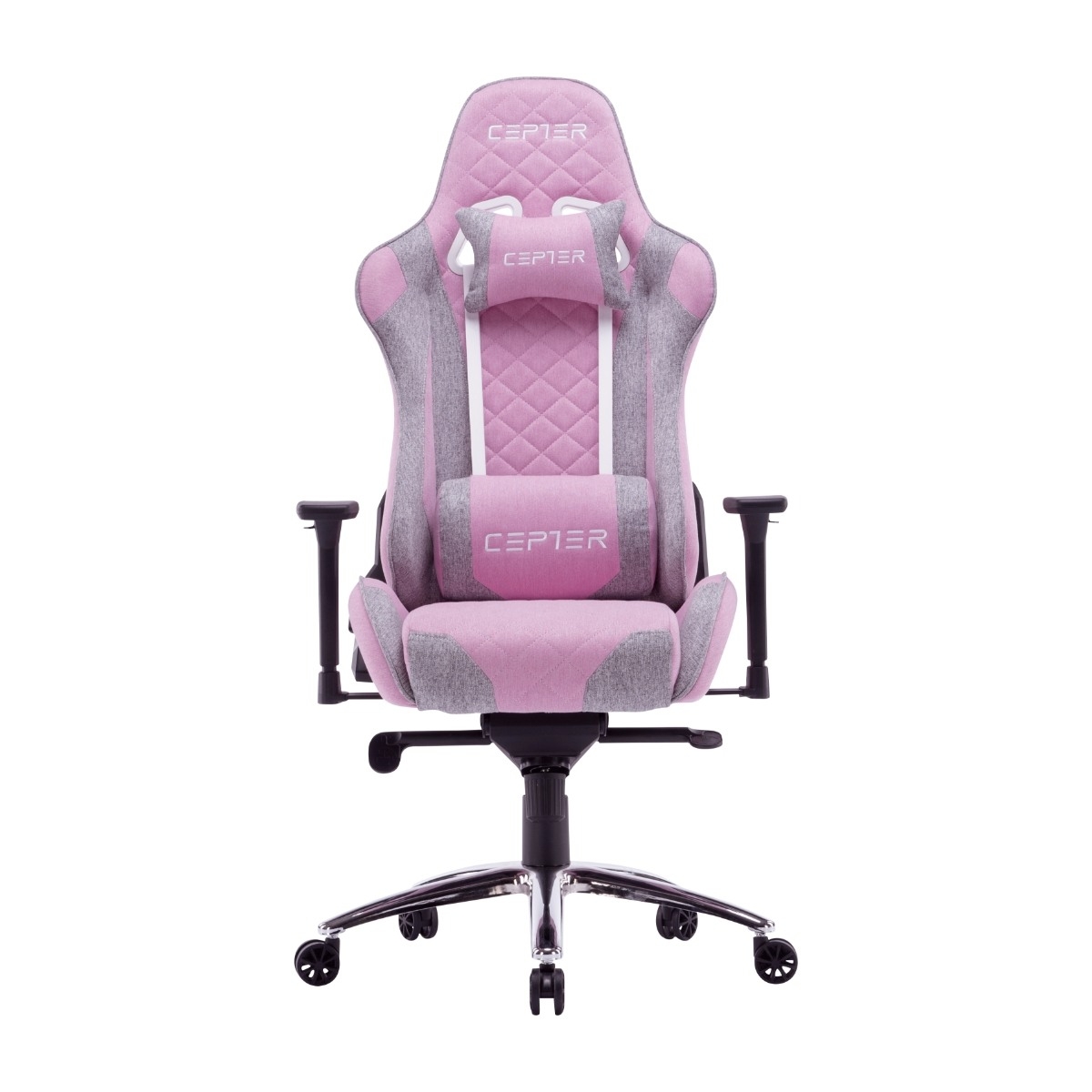 CEPTER ROGUE FABRIC GAMING CHAIR - PINK & GREY - CEPTER