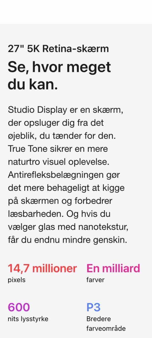 Apple Studio Display 27" med VESA mount adapter - POWER.dk