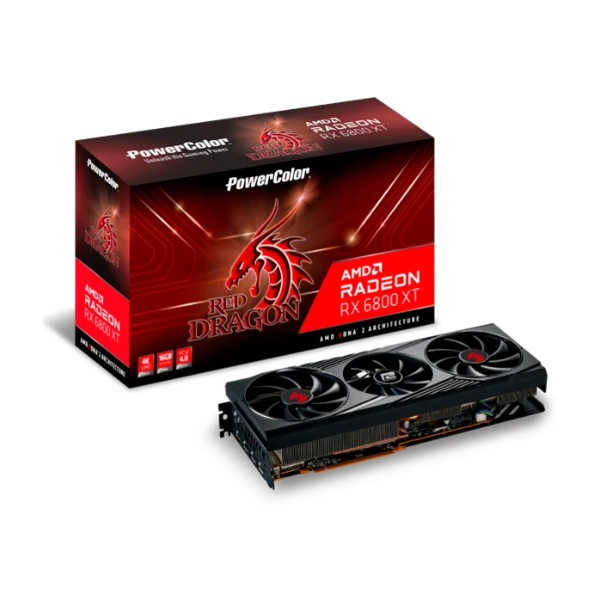 POWERCOLOR RX 6800XT 16 GB RED DRAGON GRAFIKKORT - Power.dk