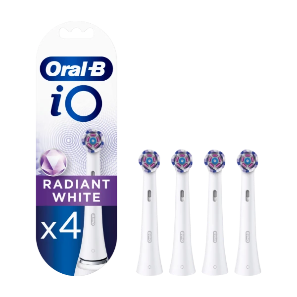 ORAL-B IO RADIANT WHITE BØRSTEHODE, 4 STK - Power.no