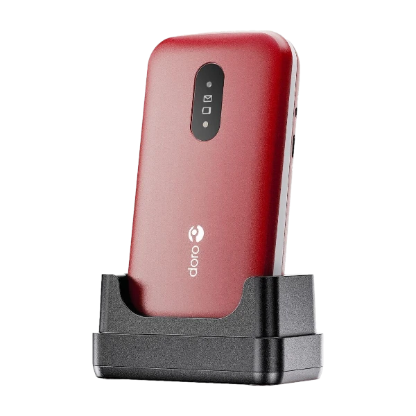 Doro 2821 4G mobiltelefon rød/hvid - Power.dk