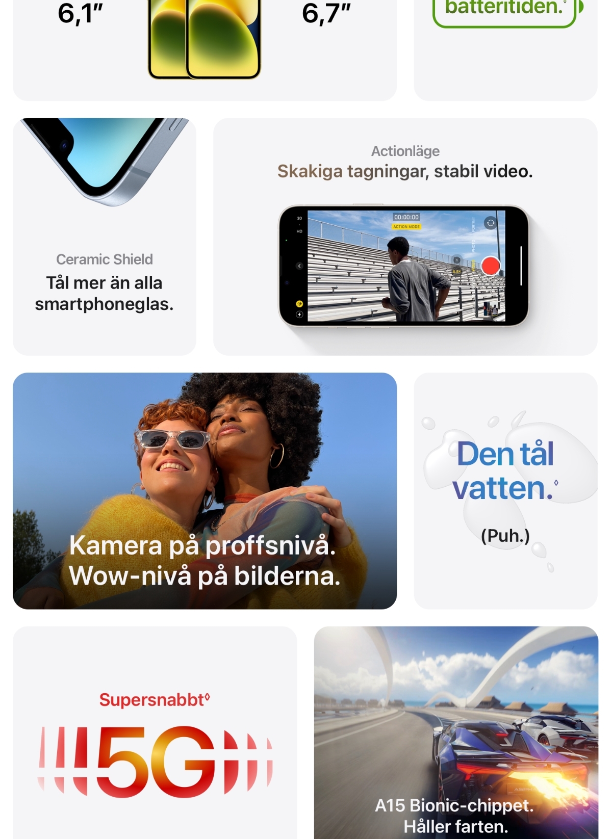 Apple iPhone 14 128 GB, Midnatt - Power.se