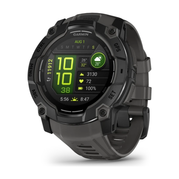 Garmin Instinct 3 50 mm smartklokke, AMOLED, svart/kull - Power.no