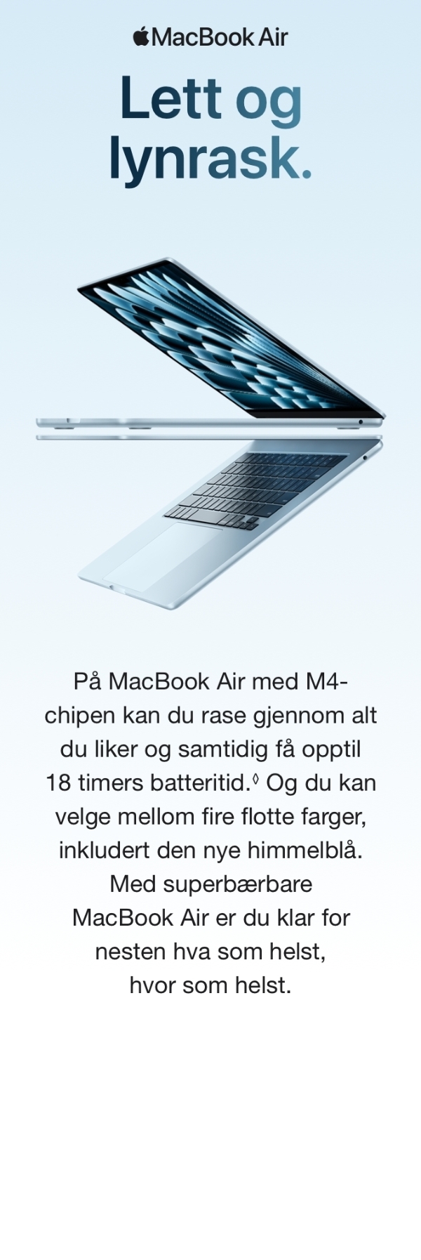 Apple MacBook Air 13" (2025, M4) 16/512 GB, midnatt - Power.no