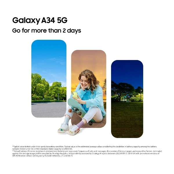 Samsung Galaxy A34 5G 256 Gt, hopea - Power.fi