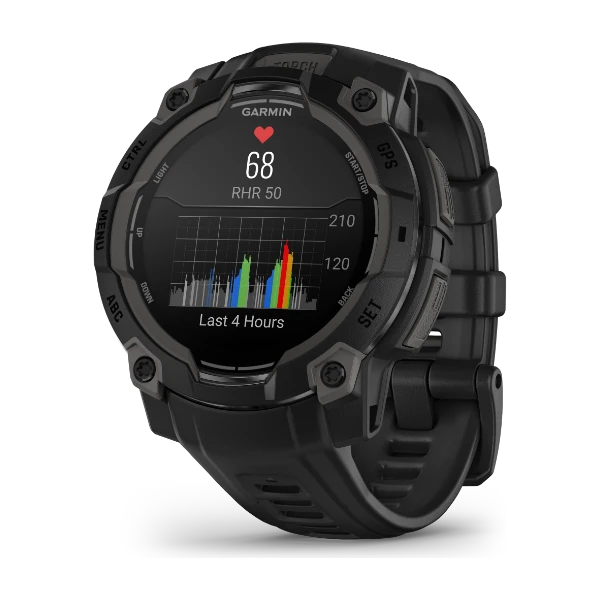 Garmin Instinct 3 45 mm smartklokke, AMOLED, svart/kull - Power.no