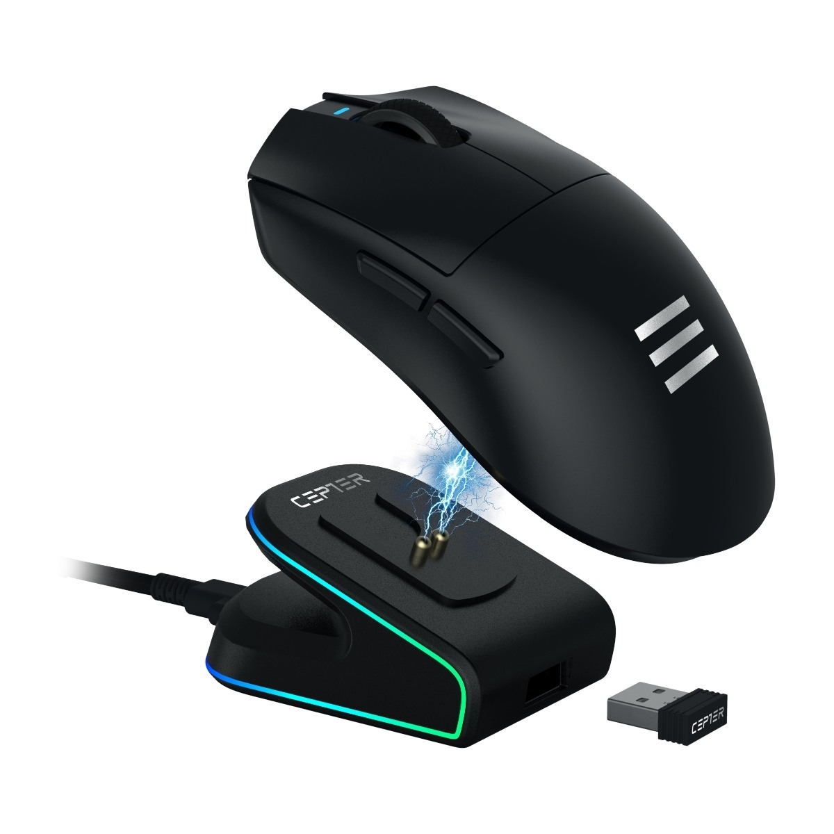 Cepter Apex Pro wireless mouse with charging dock - CEPTER