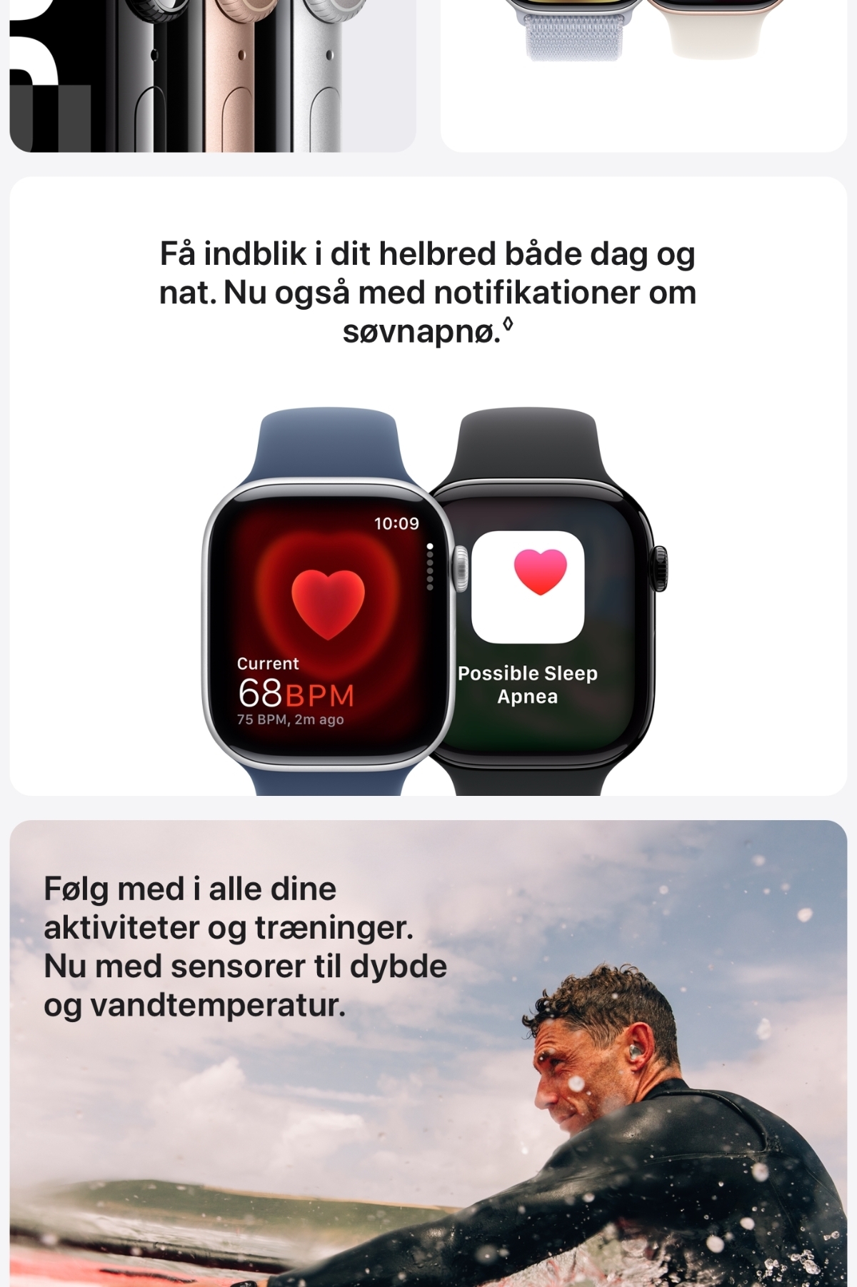 Apple Watch Series 10 GPS 42 mm rosaguld alum, sart fersken sportsrem ...