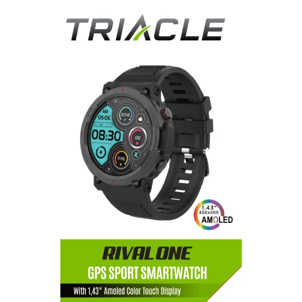 Triacle Rival One GPS sportklocka, svart - Power.se
