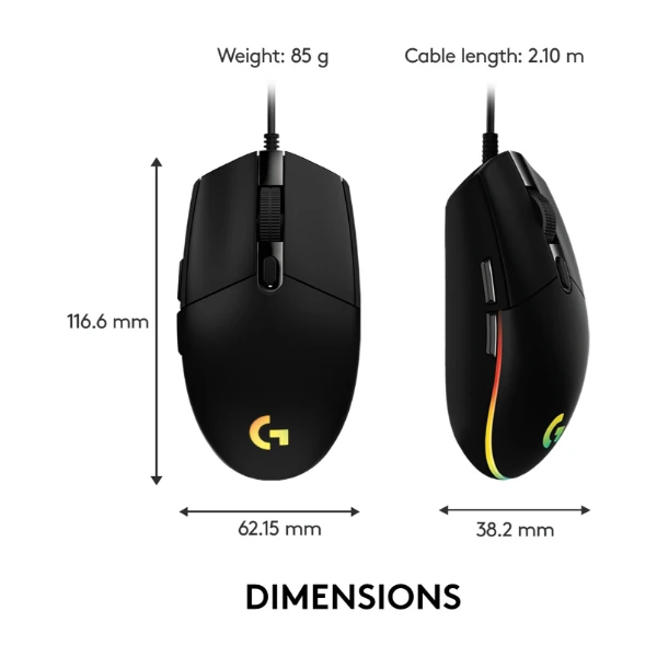 Logitech G203 Lightsync gaming mus, sort - POWER.dk