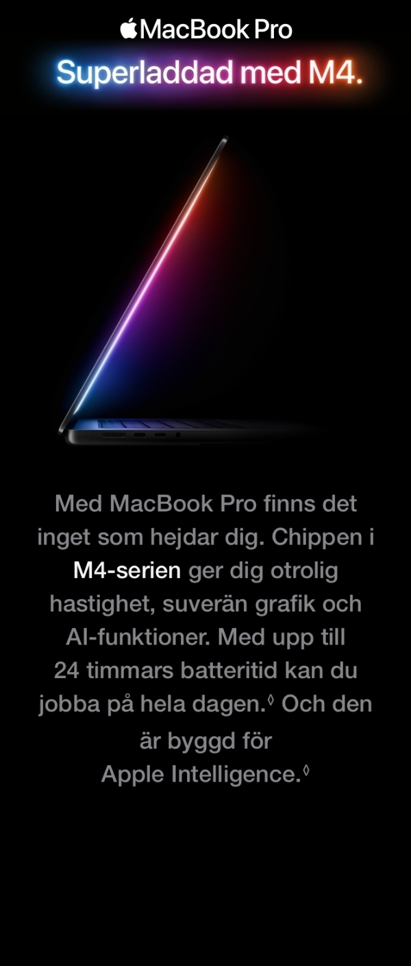 Apple MacBook Pro 14" (2024, M4) 16/512 GB, rymdsvart - Power.se