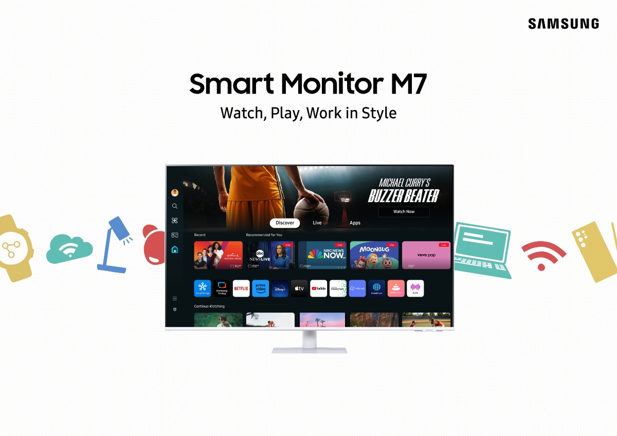Samsung Smart Monitor M7 S43DM702 43" 4K UHD skærm, sort - POWER.dk