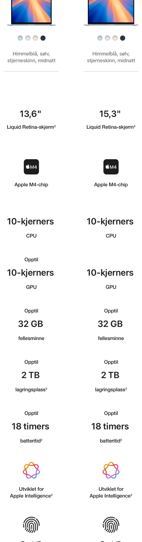 Apple MacBook Air 13" (2025, M4) 16/512 GB, midnatt - Power.no