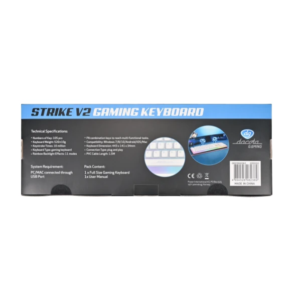 Dacota Gaming Strike V2 pelinäppäimistö - Power.fi