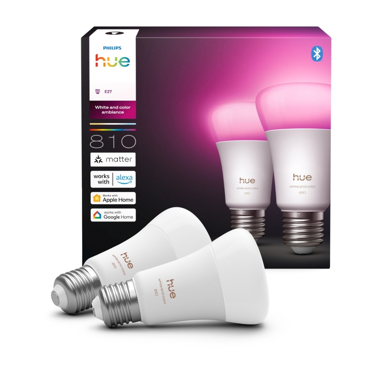 Philips Hue WCA smart pære 6W A60 E27, 2 stk - POWER.dk
