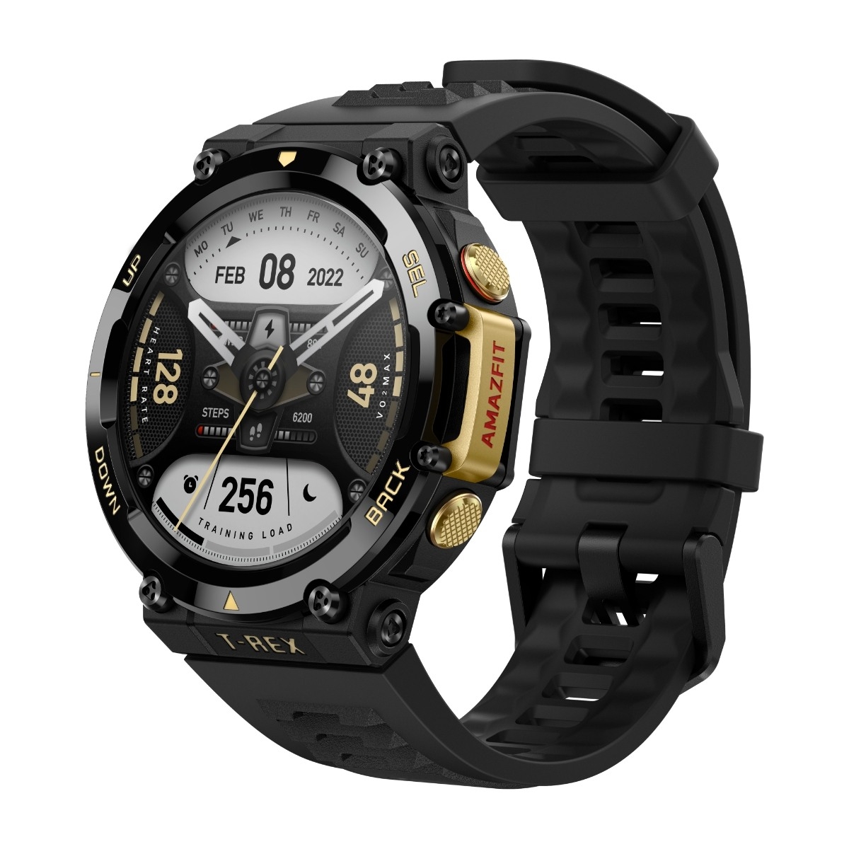 Amazfit T-Rex 2 smartwatch, Astro Black And gold - POWER.dk