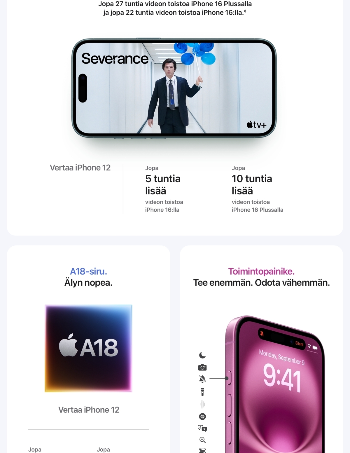 Apple iPhone 16 128 Gt, ultramariini - Power.fi