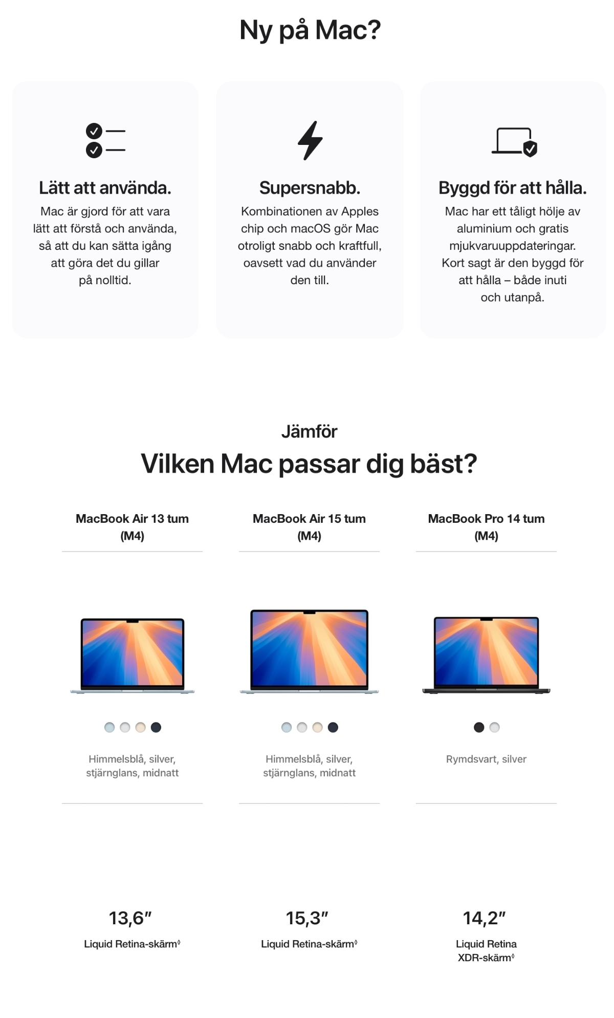 Apple MacBook Air 13" (2025, M4) 16/256 GB, midnatt - Power.se