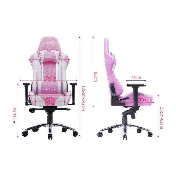 CEPTER ROGUE FABRIC GAMINGSTOL - ROSA OG HVIT - Power.no