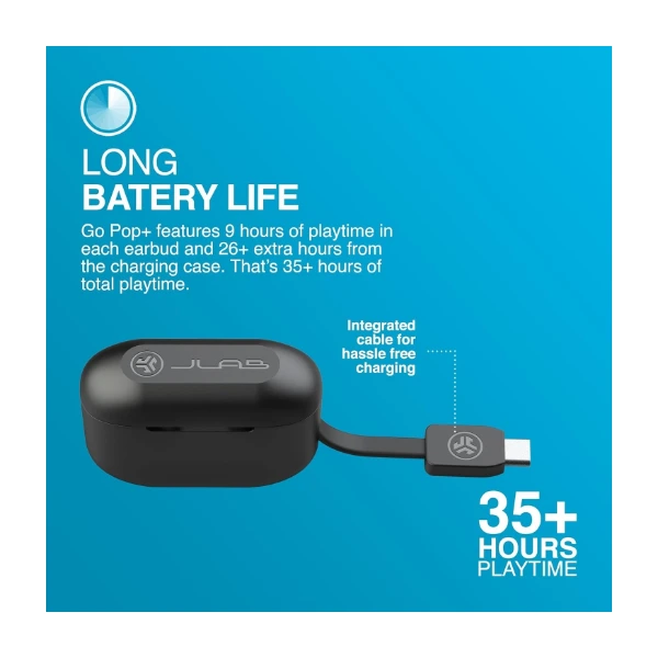 JLab Go Air Pop True Wireless, svart - Power.no