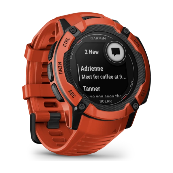 Garmin Instinct 2X Solar GPS smartwatch, flame red - POWER.dk