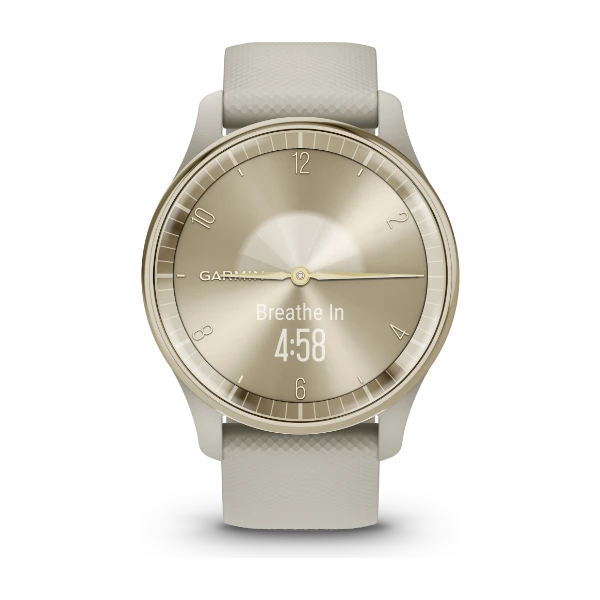 Garmin Vivomove Trend Hybrid smartklokke French grey Light, gold - Power.no
