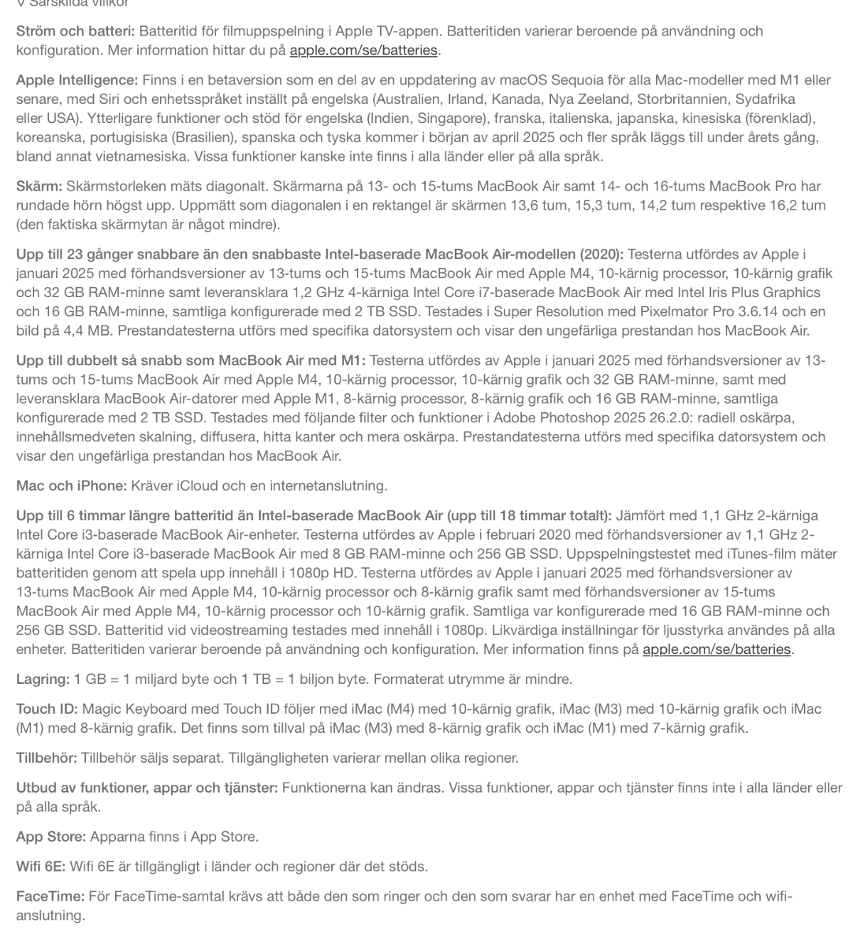 Apple MacBook Air 13" (2025, M4) 16/256 GB, midnatt - Power.se