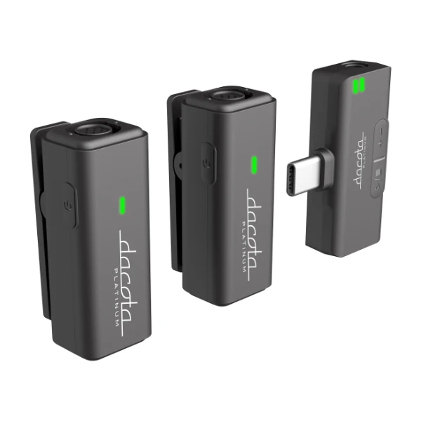 Dacota Platinum langaton lavalier-mikrofonijärjestelmä, USB-C, musta - Power.fi