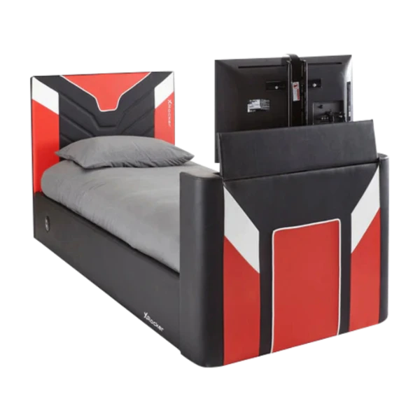 X Rocker Cerberus Ottoman TV Lift Gaming-Seng, rød - Power.dk