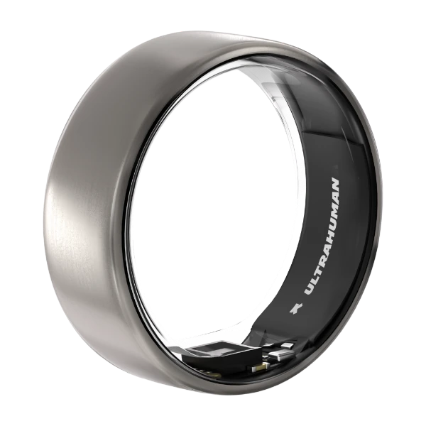 Ultrahuman Ring AIR -älysormus, koko-11, Raw Titanium - Power.fi