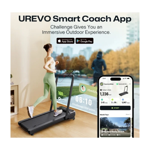 UREVO Strol 2S Pro gåbånd/tredemølle - Power.no