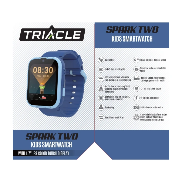 Triacle Spark Two smartwatch til børn, blå - POWER.dk