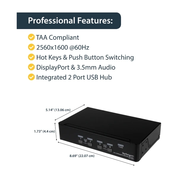StarTech.com SV431DPUA Kvm-kytkin, musta - Power.fi
