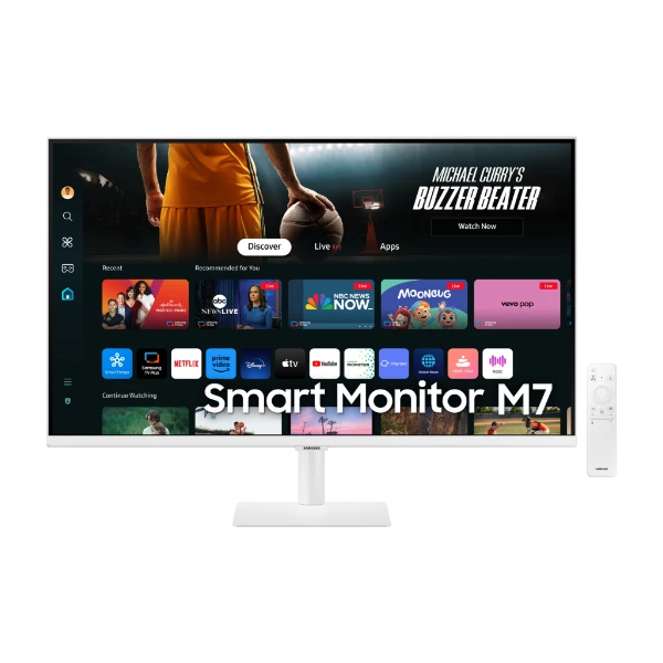 Samsung Smart Monitor M7 S32DM702 32" 4K UHD-skärm, vit - Power.se