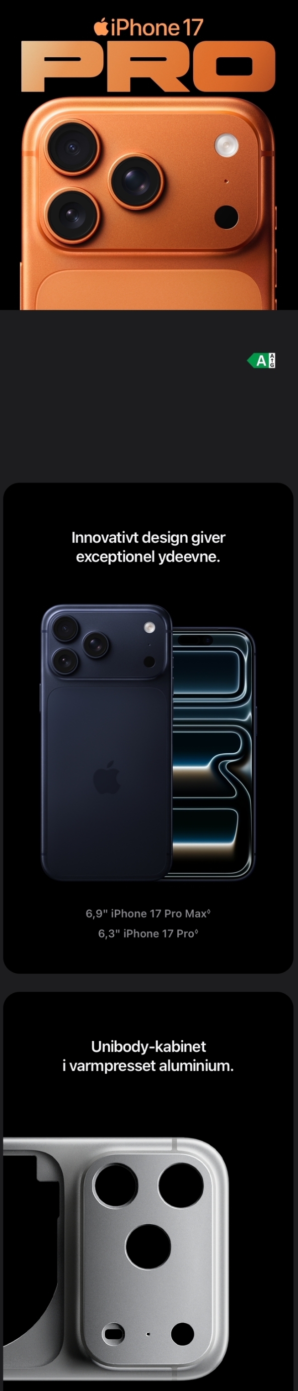 Apple iPhone 17 Pro 256 GB, dybblå - Punkt1.dk