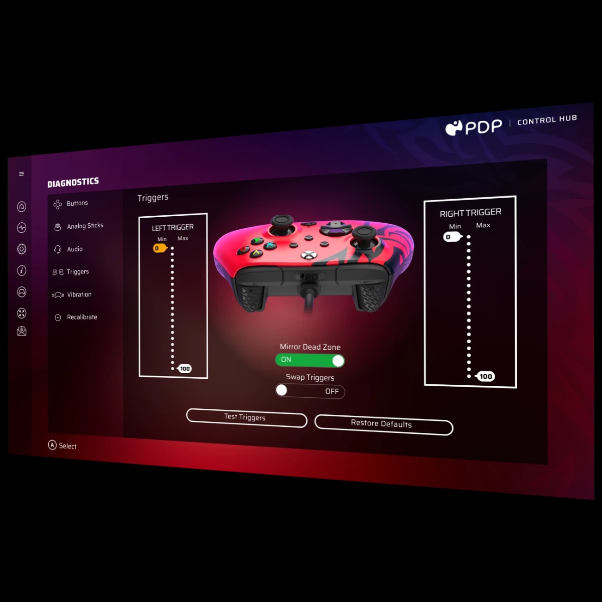 PDP Rematch Wired Xbox controller - Spirit red - Power.dk