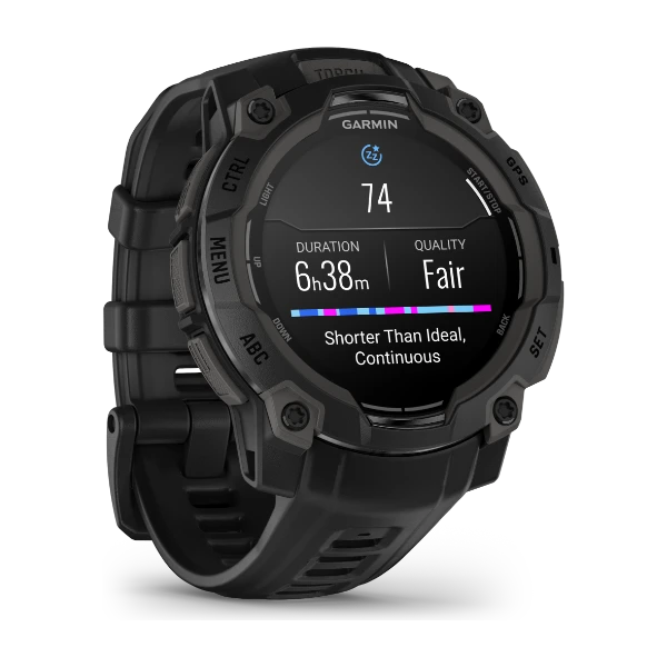 Garmin Instinct 3 45 mm smartklokke, AMOLED, svart/kull - Power.no