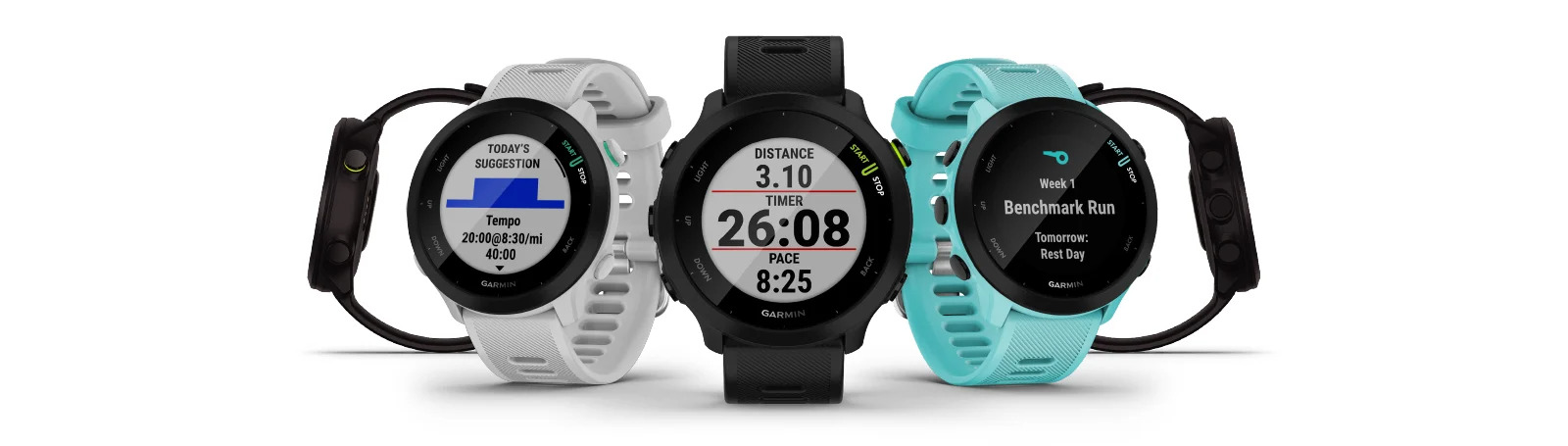 Garmin Forerunner 55 GPS løbeur, hvidt - POWER.dk