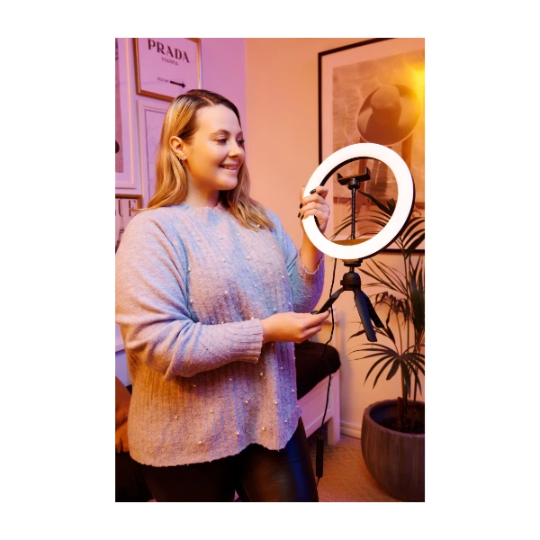 Dacota Platinum 10" RGB-ringlys med stativ & taske - POWER.dk