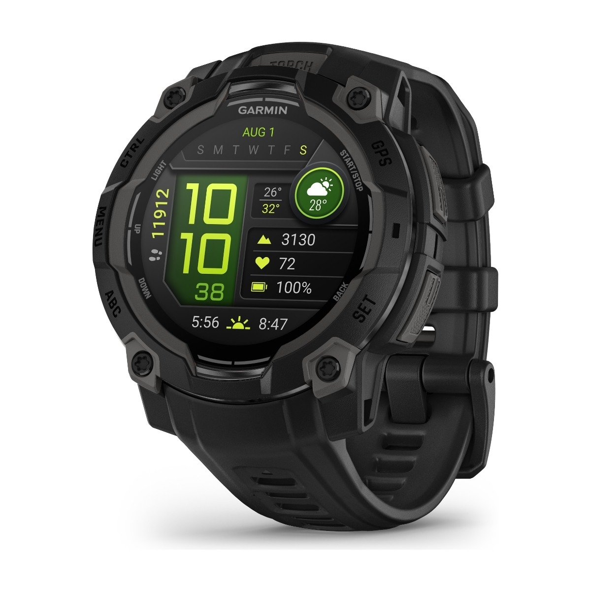 Garmin Instinct 3 45 mm smartklokke, AMOLED, svart/kull - Power.no