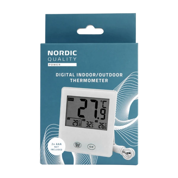 Nordic Quality digitalt termometer inne/ute - Power.no