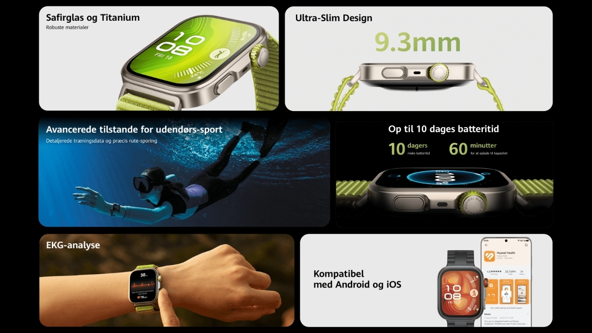 HUAWEI WATCH FIT 4 Pro smartWATCH, titanium/sort - POWER.dk